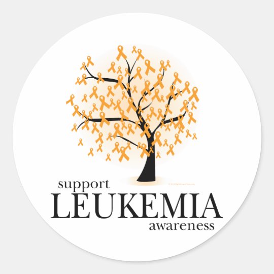 Leukemia Tree Classic Round Sticker | Zazzle.com