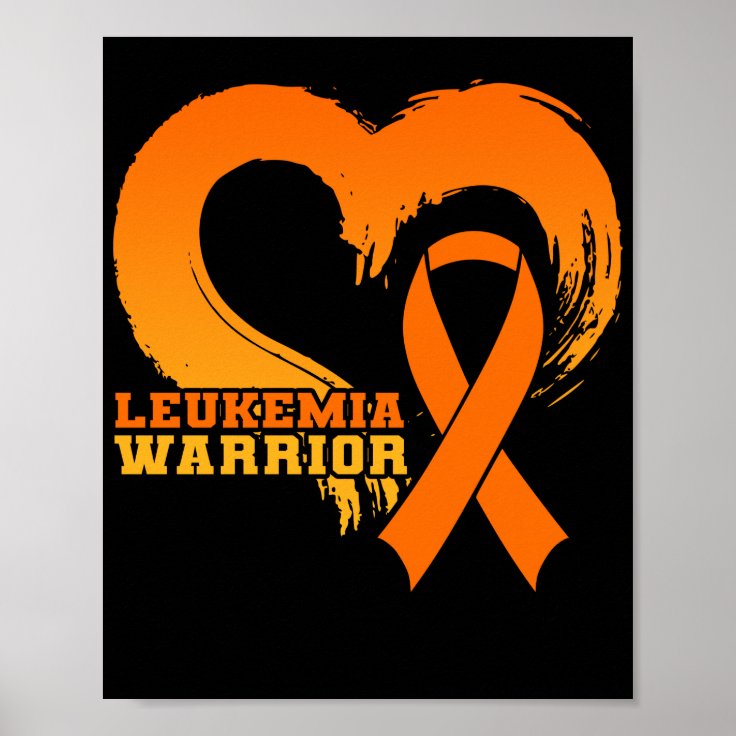 Leukemia Warrior Awareness Heart Poster | Zazzle