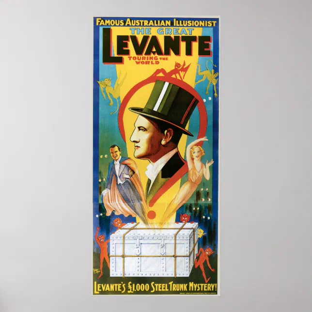 Levante ~ The Great Vintage Magic Act Poster | Zazzle