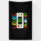 Level 10 Unlocked Video Game 10th Birthday Gift Banner | Zazzle