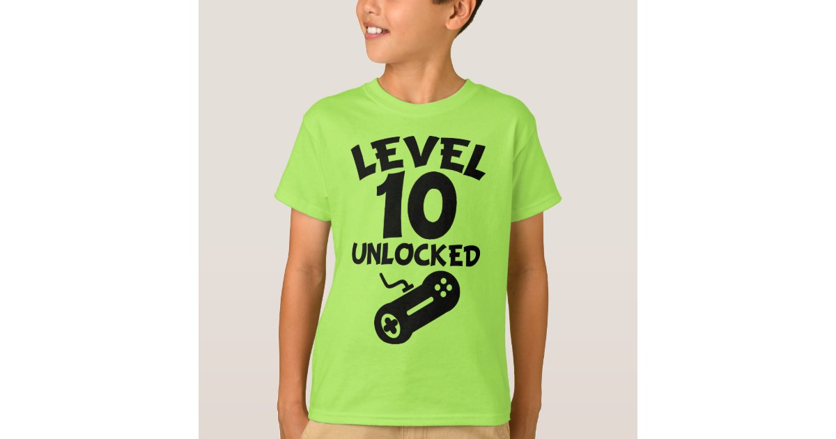 Level 10 Unlocked Video Games 10th Birthday T-Shir T-Shirt | Zazzle