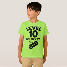 Level 10 Unlocked Video Games 10th Birthday T-Shir T-Shirt | Zazzle