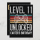 Level 11 Unlocked 11th Birthday Personalized Invitation | Zazzle