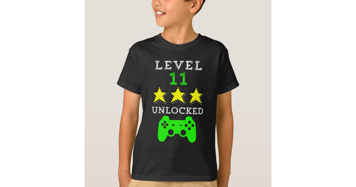 Level 11 unlocked shirt funny birthday boys tshirt | Zazzle