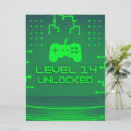 Level 14 Unlocked Gaming 14th Birthday Invitation | Zazzle
