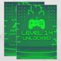 Level 14 Unlocked Gaming 14th Birthday Invitation | Zazzle