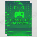 Level 19 Unlocked Gaming 19th Birthday Invitation | Zazzle