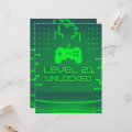 Level 21 Unlocked Gaming 21st Birthday Invitation | Zazzle