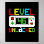 Level 46 Unlocked Video Game 10th Birthday Gift Poster | Zazzle