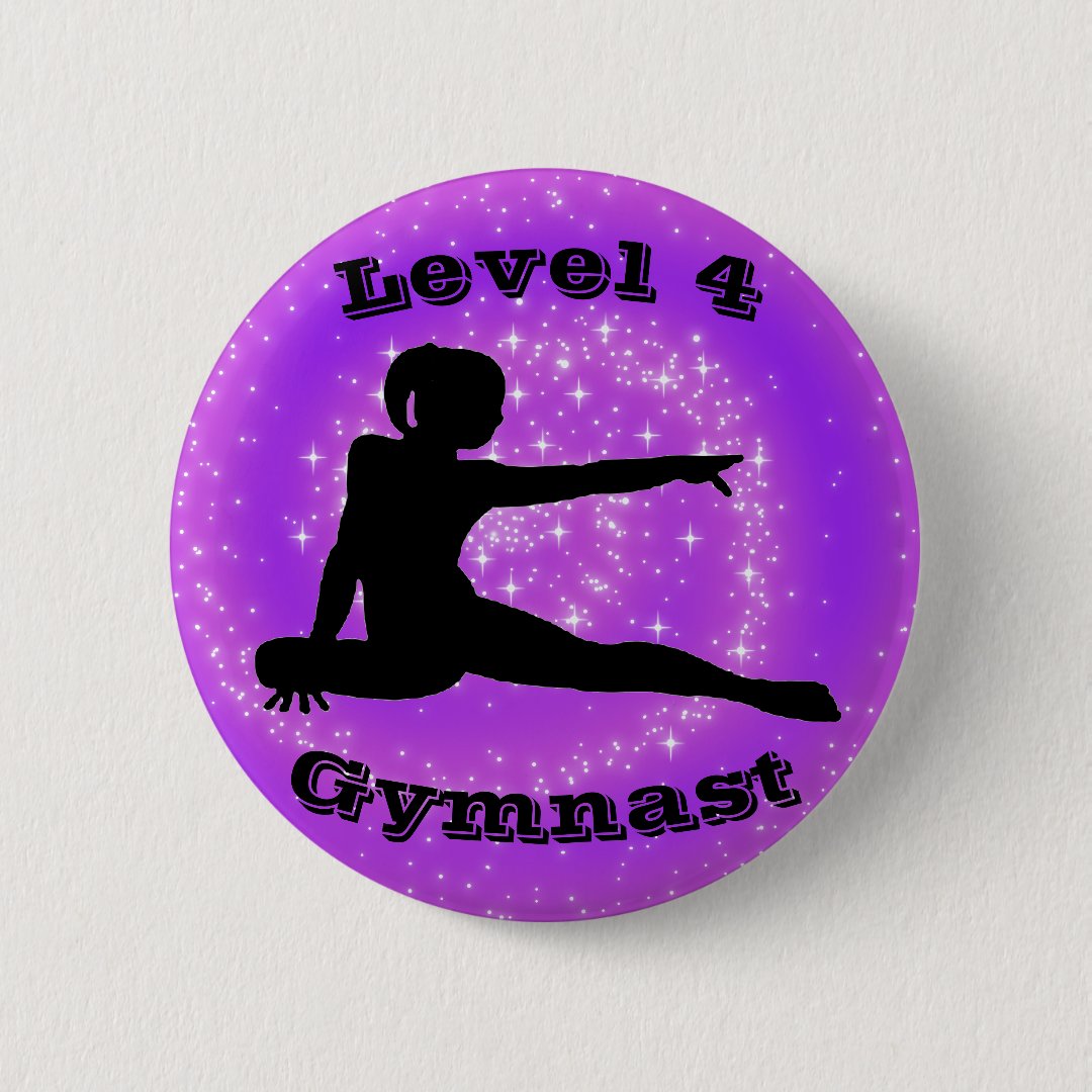 Level 4 Gymnast - Girls Gymnastics Button | Zazzle