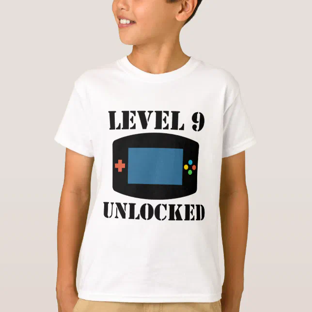 Level 9 Unlocked Video Games 9th Birthday T-Shirt | Zazzle