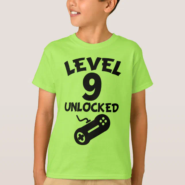 Level 9 Unlocked Video Games 9th Birthday T-Shirt | Zazzle