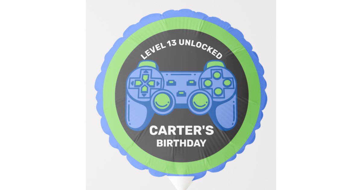 Level Unlocked Birthday Gamer Personalized Balloon | Zazzle