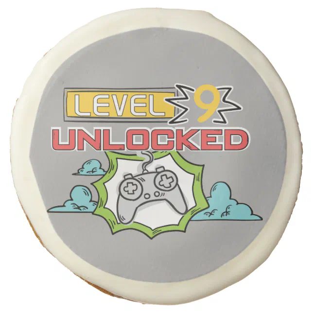 Level Unlocked Video Game Custom Birthday Cookie | Zazzle