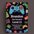 Level Up Boys Gamer Birthday Party Invitation | Zazzle