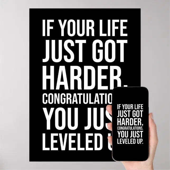 Level Up In Life - Success Motivational Poster | Zazzle