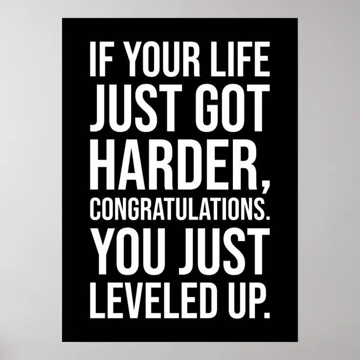 Level Up In Life - Success Motivational Poster | Zazzle