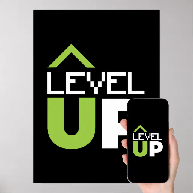 Level Up, Motivational Video Game, Gamer, Gaming Poster | Zazzle