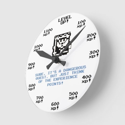 "Level up!" retro gaming RPG clock | Zazzle