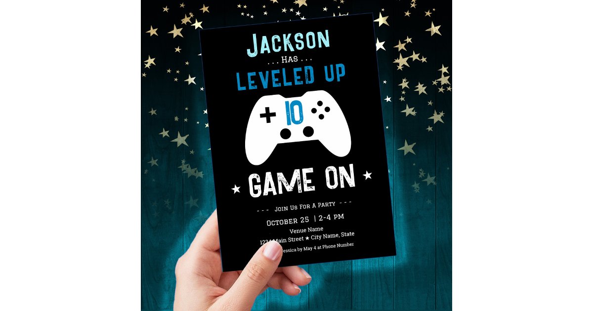 LEVELED Up 10th Birthday Invitation | Zazzle