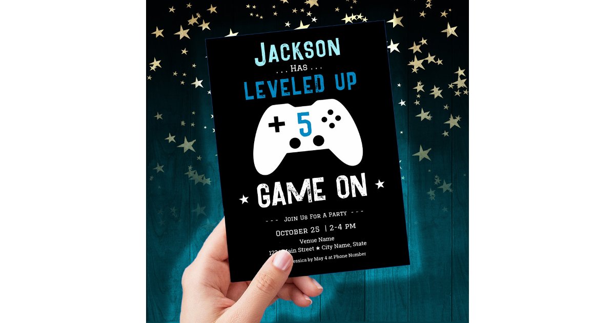 LEVELED Up 5th Birthday Invitation | Zazzle