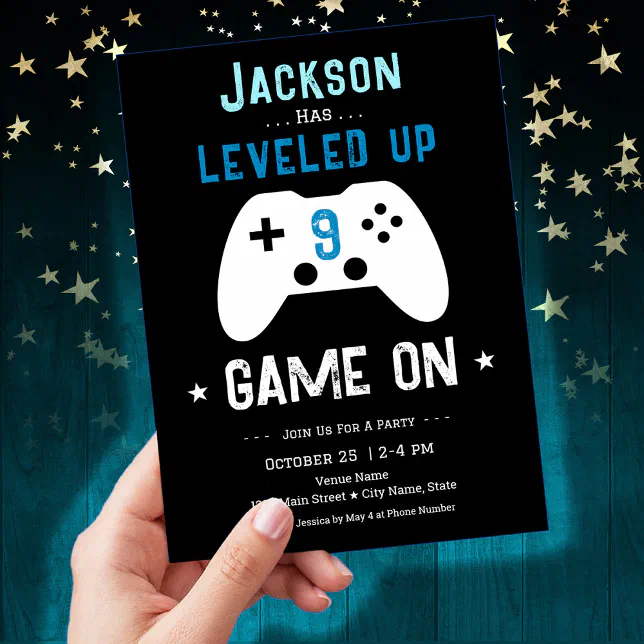 LEVELED Up 9th Birthday Invitation | Zazzle