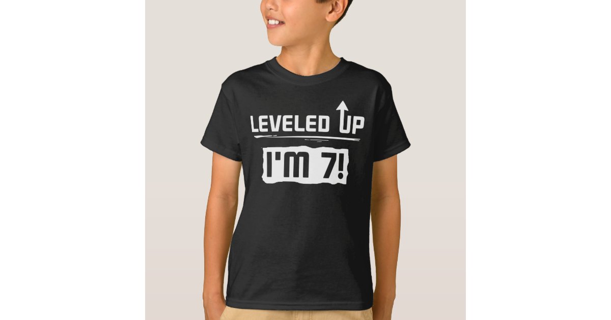Leveled Up! Happy 7th Birthday T-Shirt | Zazzle