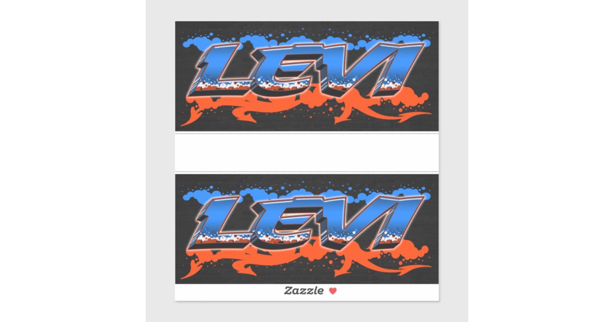 Levi First Name Graffiti Sticker | Zazzle