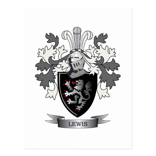 Lewis Family Crest Coat of Arms Postcard | Zazzle.com