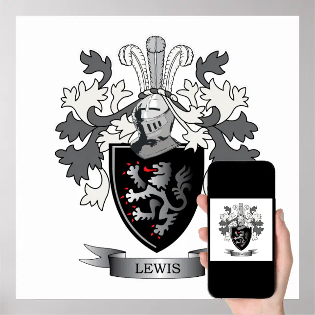 Lewis Family Crest Coat of Arms Poster | Zazzle