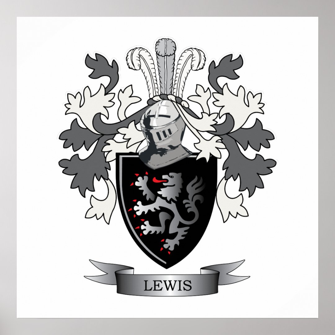 Lewis Family Crest Coat of Arms Poster | Zazzle