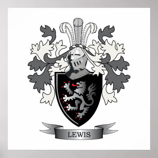 Lewis Family Crest Coat of Arms Poster | Zazzle