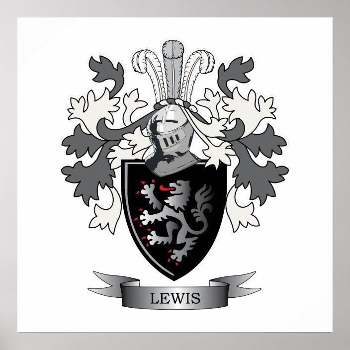 Lewis Family Crest Coat of Arms Poster | Zazzle.com