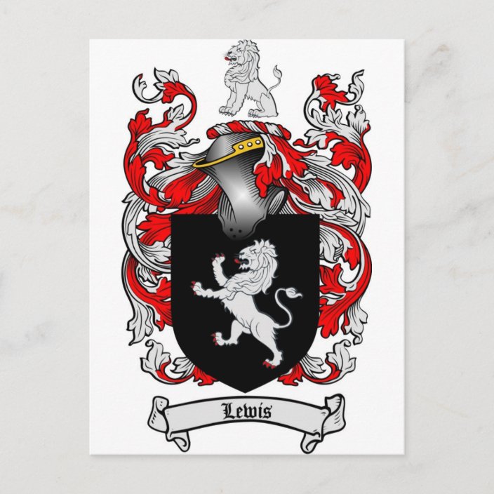 Lewis Family Crest - Lewis Coat of Arms Postcard | Zazzle.com