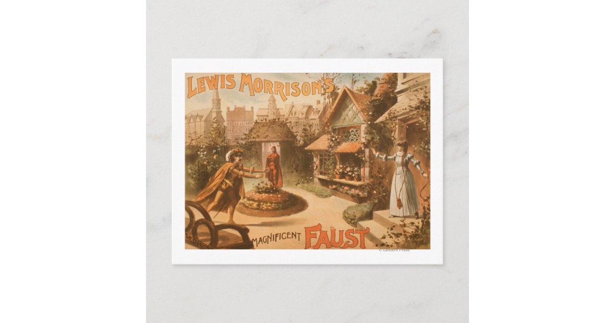 Lewis Morrison's Magnificent Faust Theatre Postcard | Zazzle