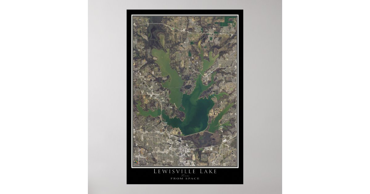 Lewisville Lake Texas Satellite Poster Map | Zazzle