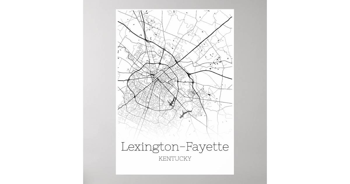 Lexington Map - Kentucky - City Map Poster | Zazzle