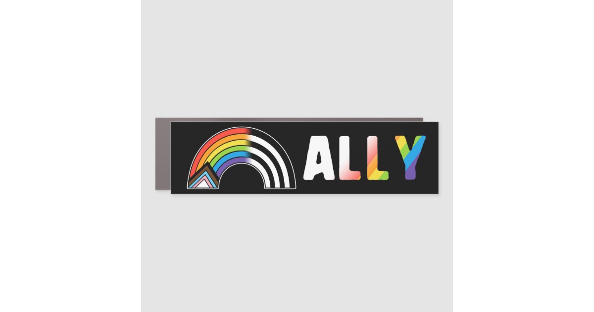 LGBT Ally Flag Progress Pride Flag Straight Ally Car Magnet | Zazzle