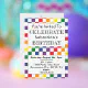 LGBT Birthday Party Rainbow Check Invitation | Zazzle