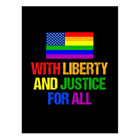 LGBT Equal Rights Rainbow American Flag Postcard | Zazzle.com