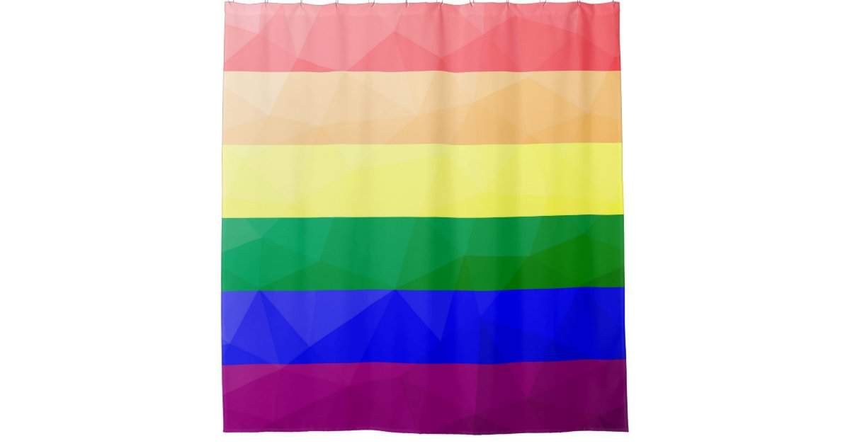 Lgbt Flag Rainbow Lines Geometric Mesh Pattern Shower Curtain Zazzle