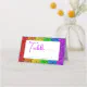 LGBT flag rainbow sparkles gay lesbian wedding Place Card | Zazzle
