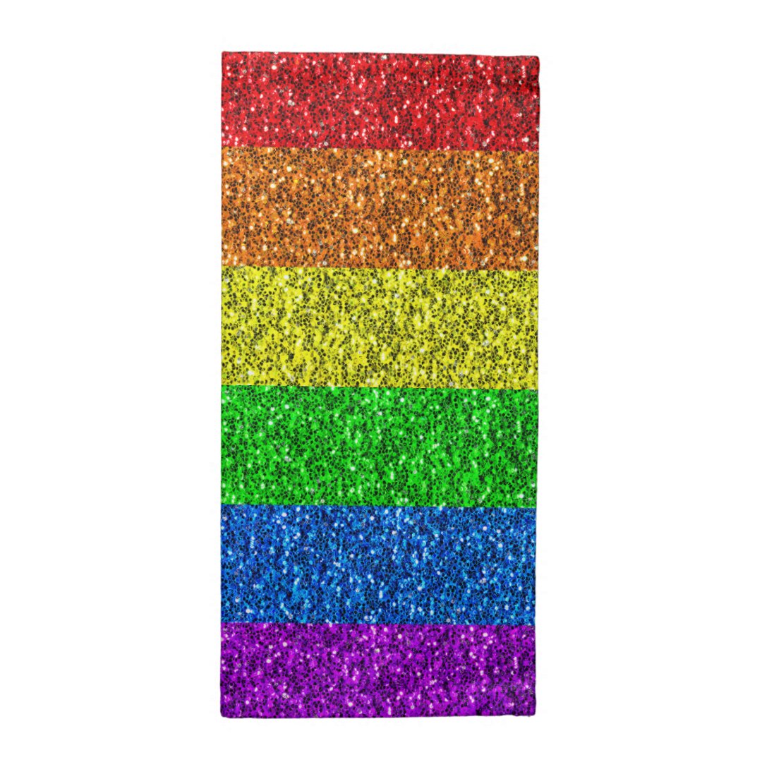 LGBT flag vibrant rainbow glitter sparkles Cloth Napkin | Zazzle