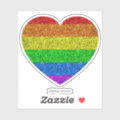 LGBT flag vibrant rainbow glitter sparkles heart Sticker | Zazzle
