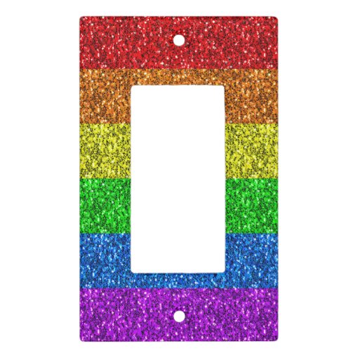 LGBT flag vibrant rainbow glitter sparkles Light Switch Cover | Zazzle