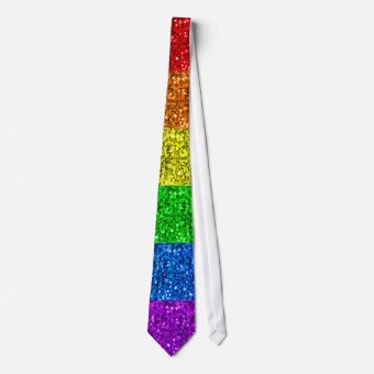 LGBT flag vibrant sparkles Neck Tie | Zazzle