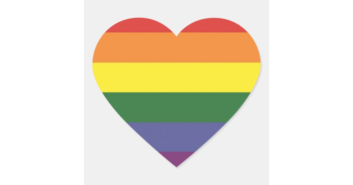 LGBT (Gay) Flag Heart Sticker | Zazzle
