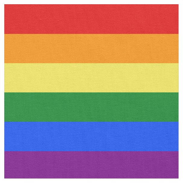Rainbow Stripes Gay Pride LGBT Support Fabric | Zazzle.com