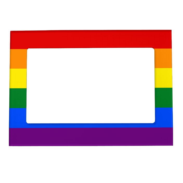 LGBT Gay Pride Rainbow Flag Stripe Magnetic Frame | Zazzle.com