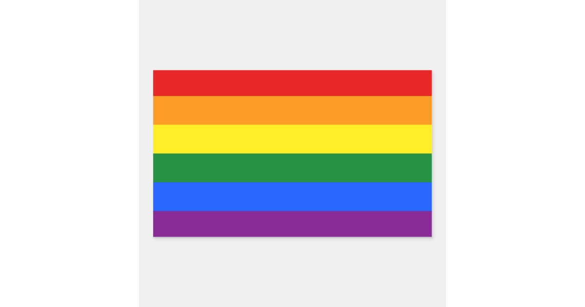 LGBT Gay Pride Rainbow Flag Stripe Rectangular Sticker | Zazzle